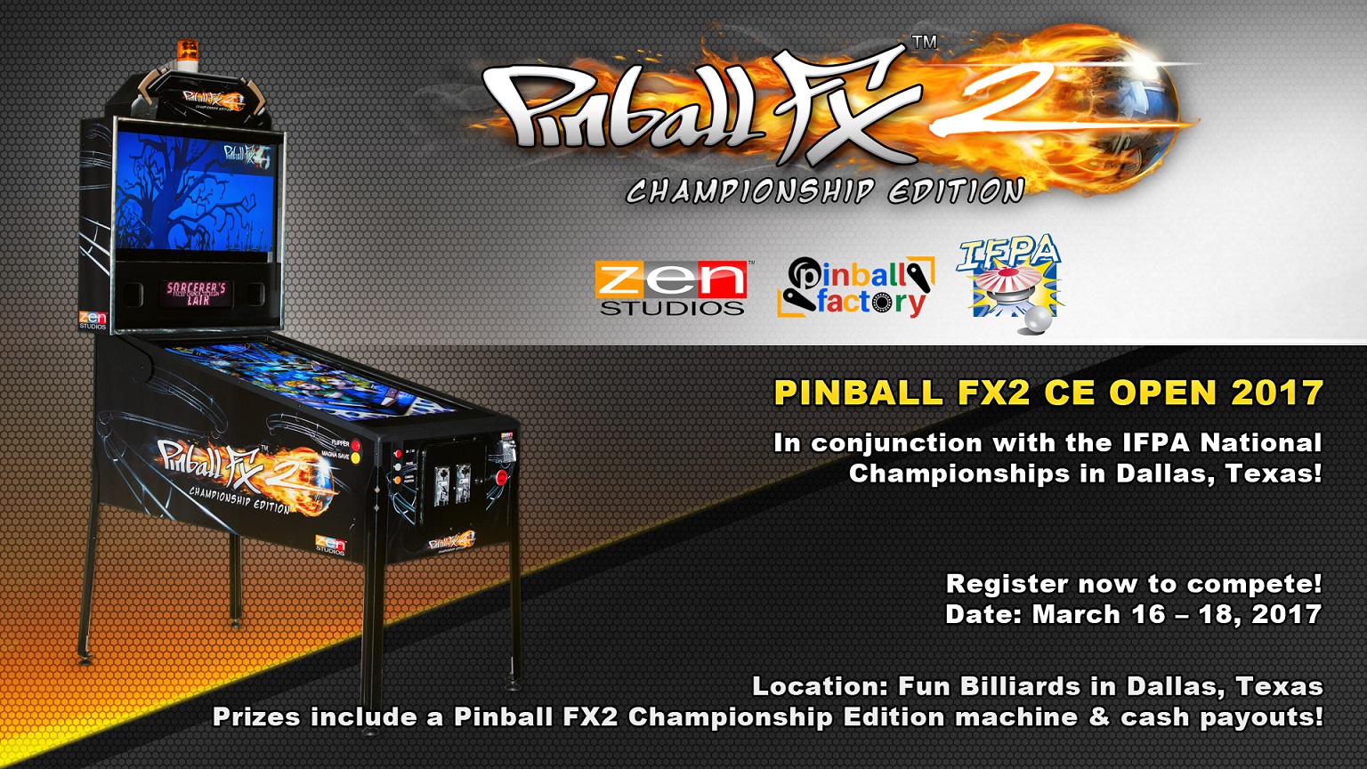 Zen Studios Pinball Factory And The Ifpa Team Up For Fx2 Ce Open 2017